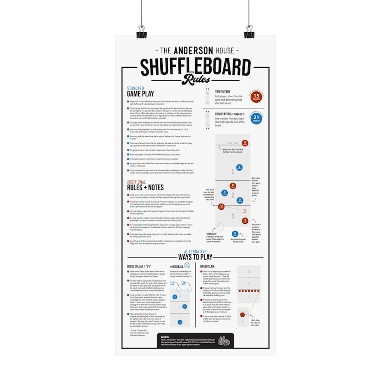 Shuffleboard Rules - Etsy