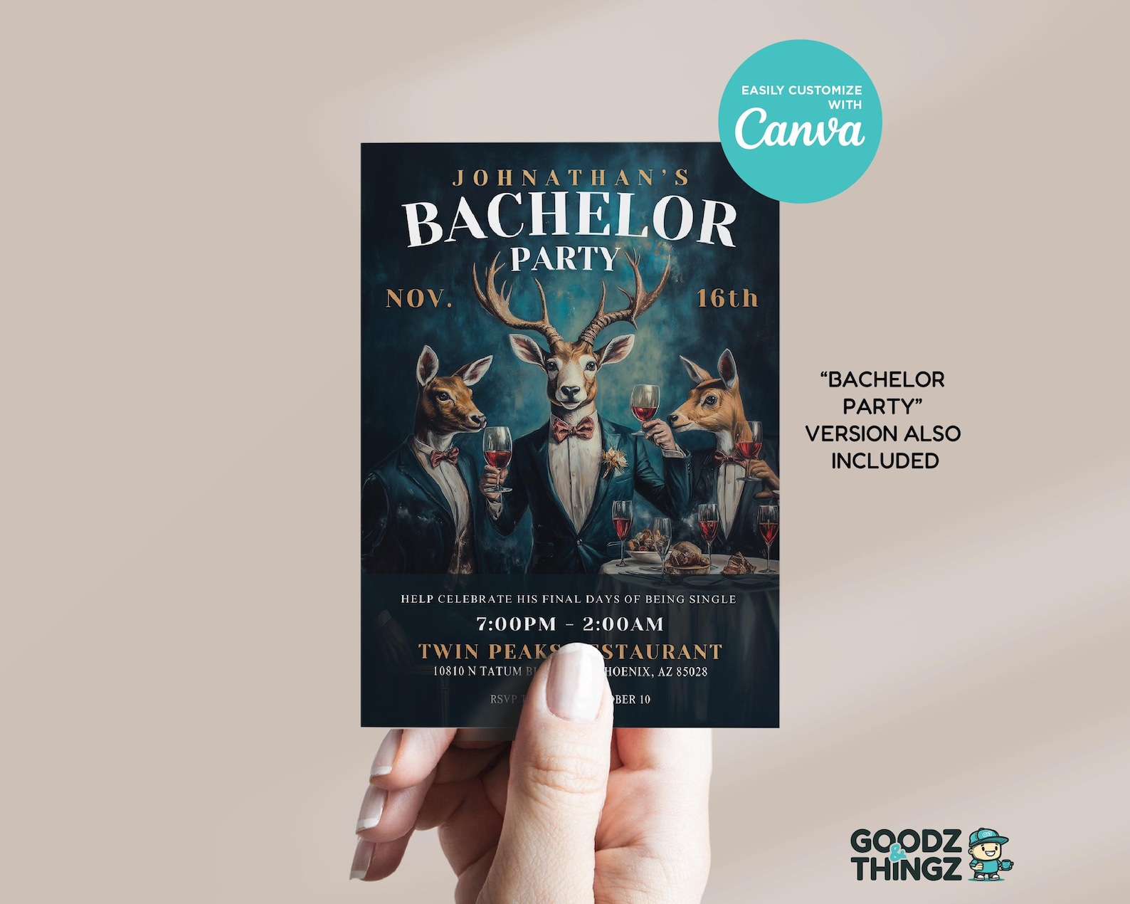 Stag Party Invitation Template, Bachelor Party, for Him, Instant ...
