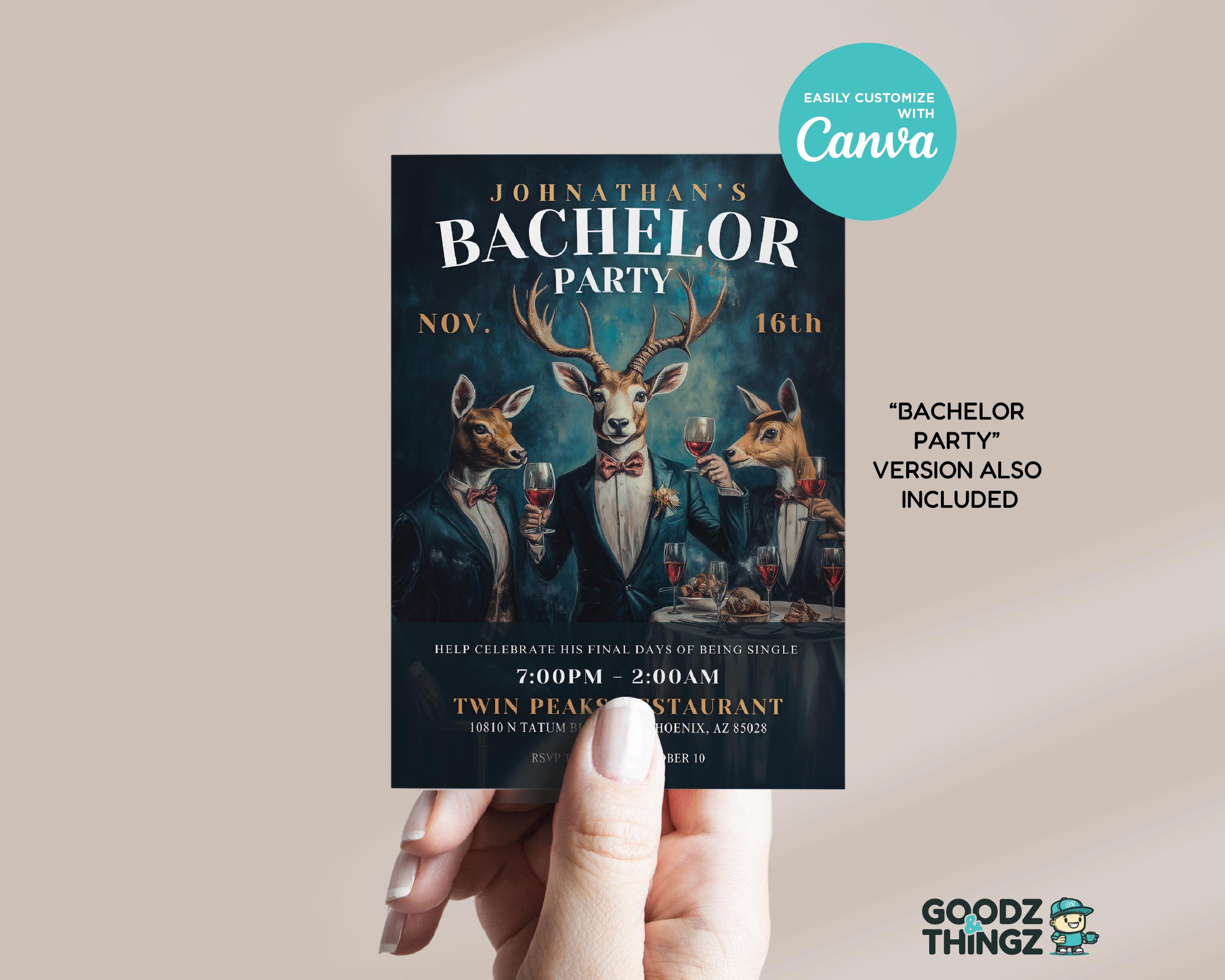 Stag Party Invitation Template, Bachelor Party, for Him, Instant ...