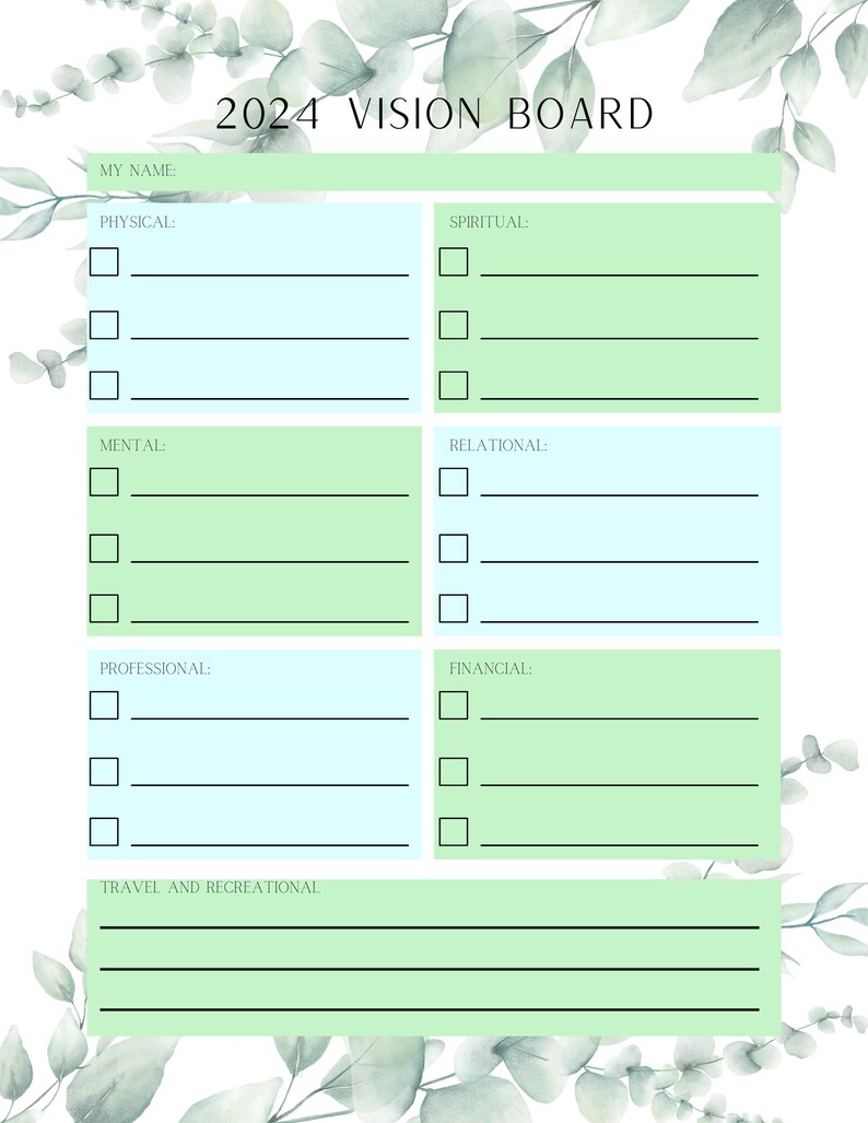 Customizable Vision Board Template Bundle for 2024 and Beyond! - Etsy