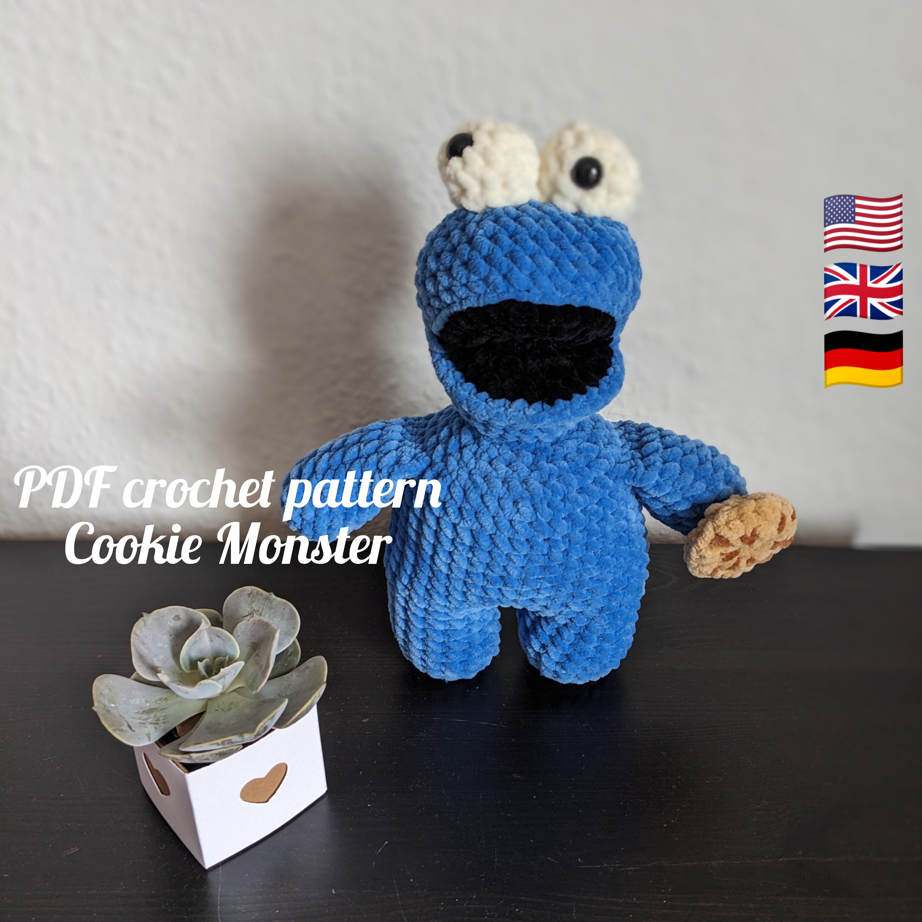 Cookie Monster Crochet Pattern PDF / Häkelanleitung Krümelmonster - Etsy