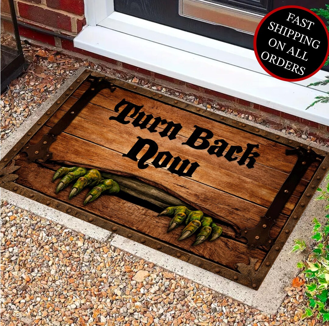 Turn Back Now Funny Doormat, Gamer Decor, Outdoor Rug - Etsy