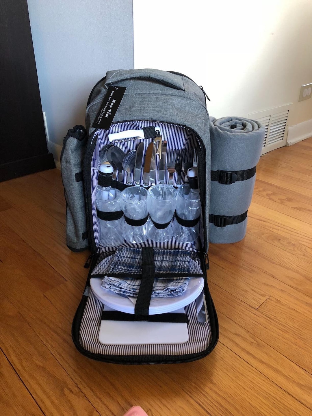 Ästhetischer tragbarer Picknick-Rucksack: Ideal für Strand & Camping ...