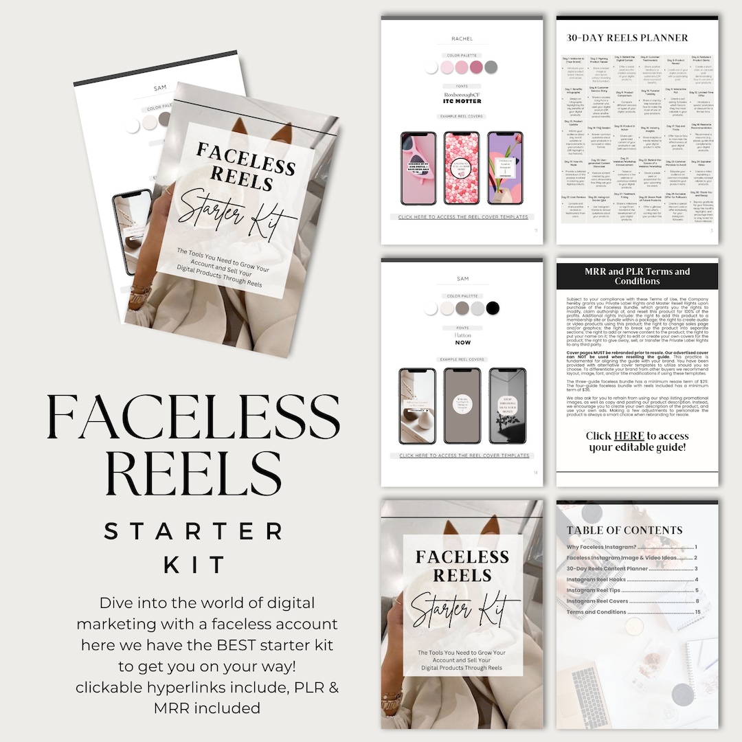 Faceless Reels Starter Kit, Digital Marketing, Faceless Account ...