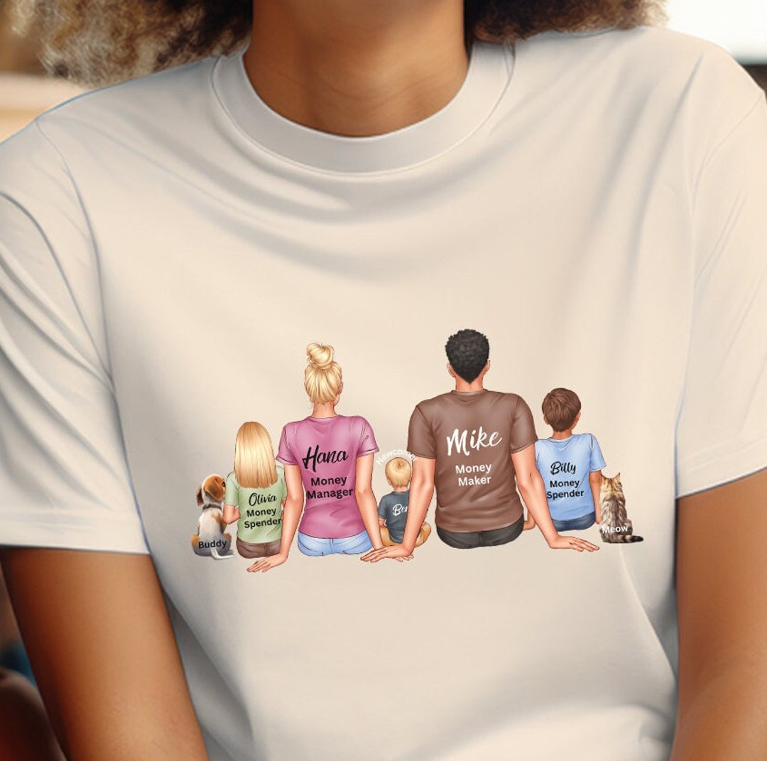 Personalized Family Portrait T-shirt Funny Shirt Comfort Colors Tshirt ...