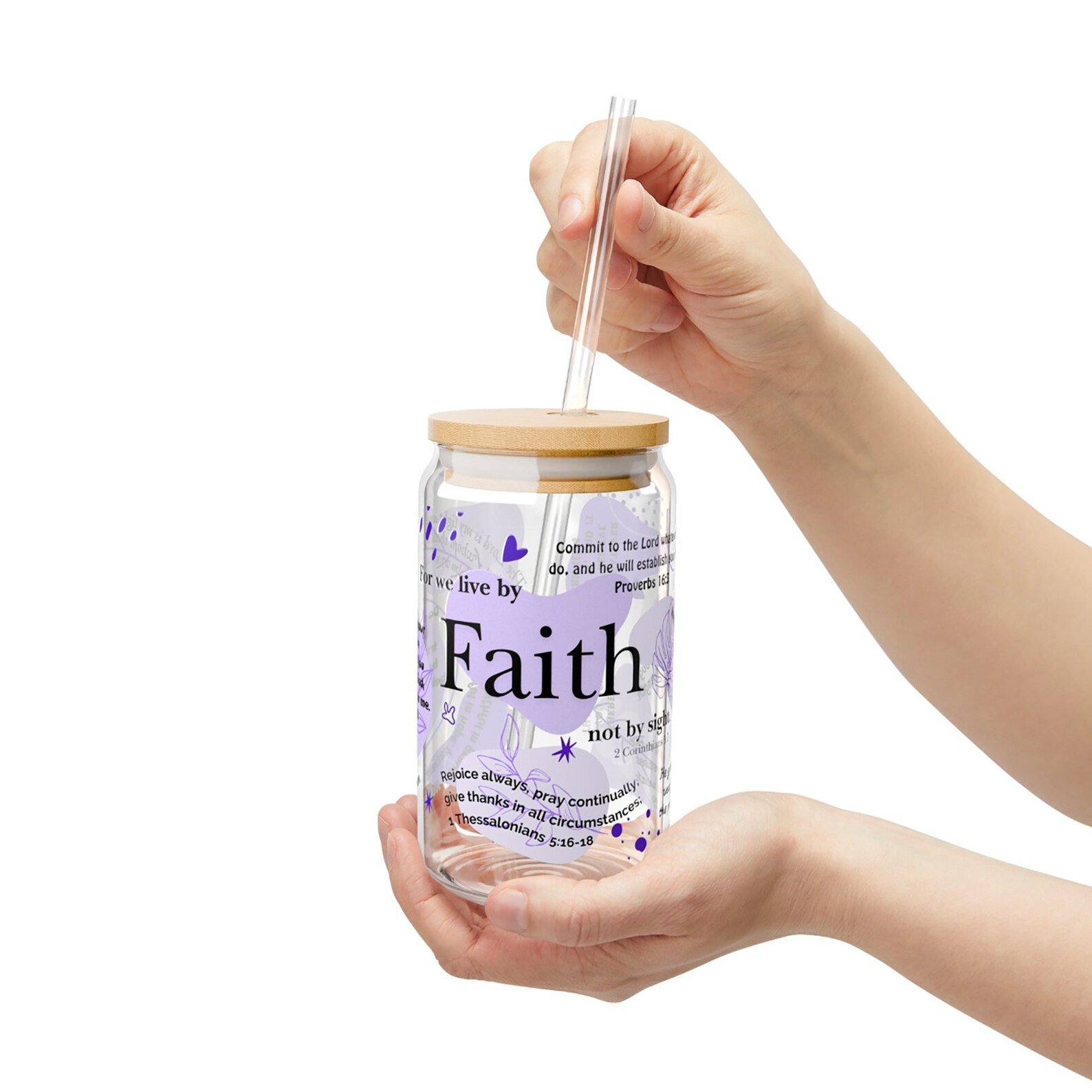 Christian Sipper Glass 16oz Bible Verse Glass Tumbler Christian ...