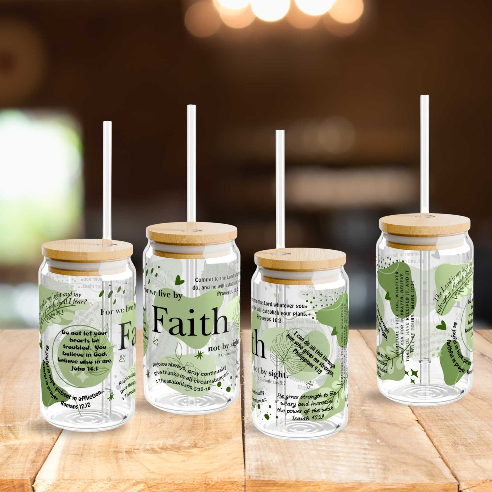 Christian Sipper Glass 16oz Bible Verse Glass Tumbler Christian ...