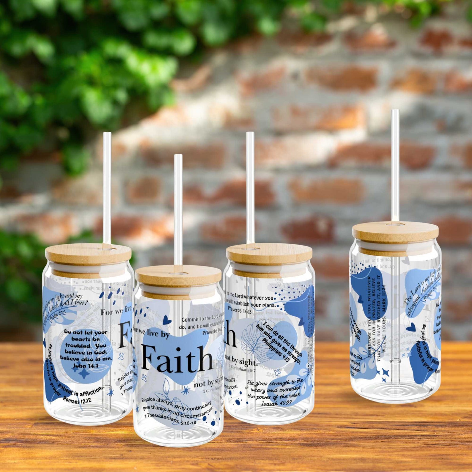 Christian Sipper Glass 16oz Bible Verse Glass Tumbler Christian ...