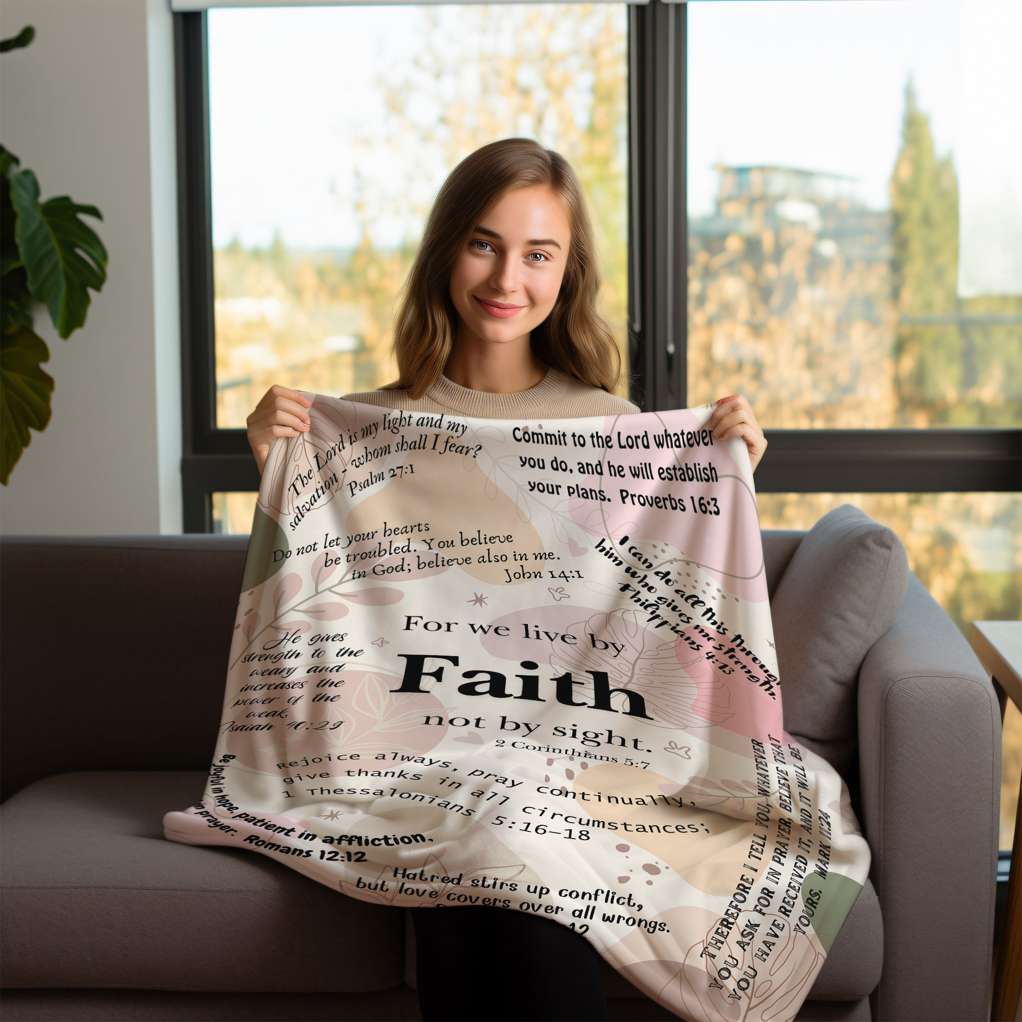 Bible Verse Throw Blanket: Christian Scriptures, Faith Gift - Etsy