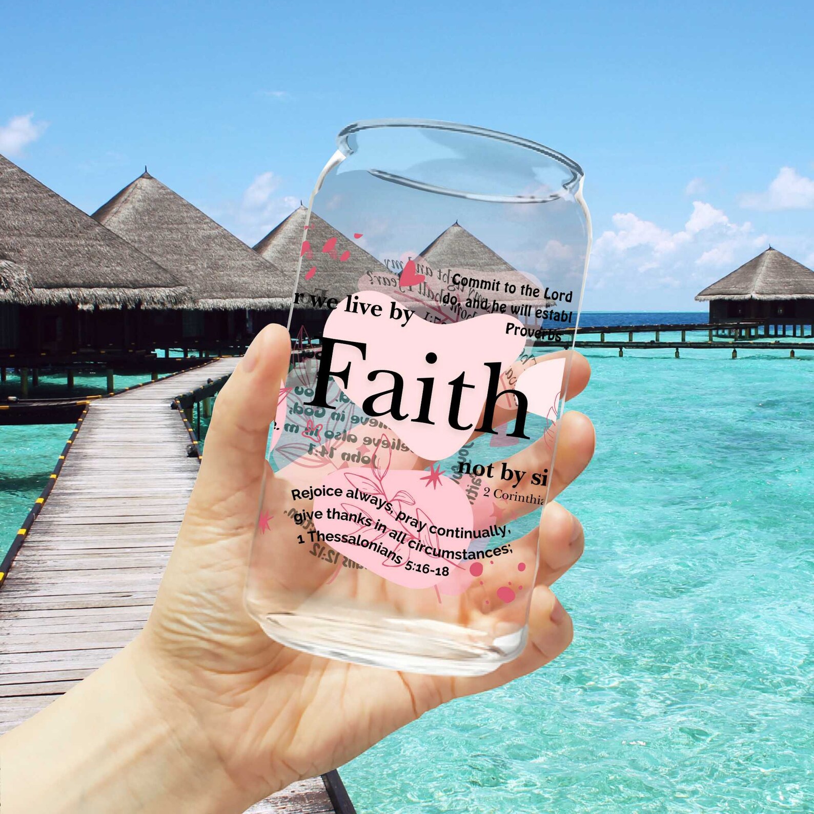 Christian Sipper Glass 16oz Bible Verse Glass Tumbler Christian ...