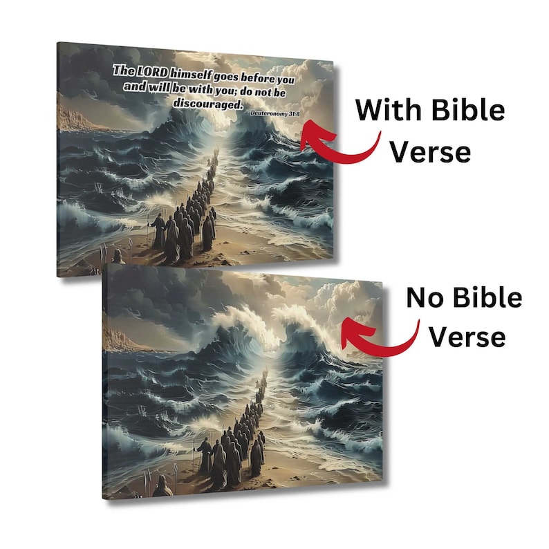 Christian Wall Art Moses Parting the Red Sea Wall Decor Vintage Bible ...