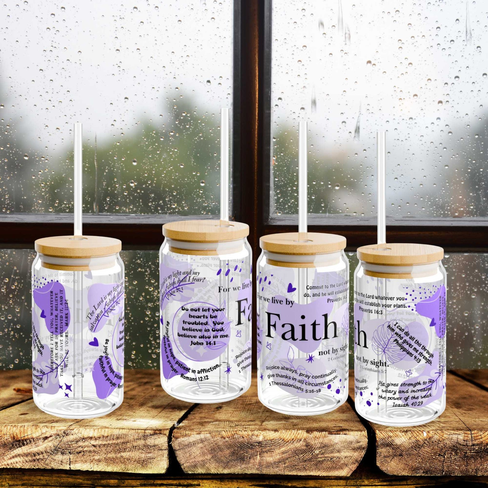 Christian Sipper Glass 16oz Bible Verse Glass Tumbler Christian ...