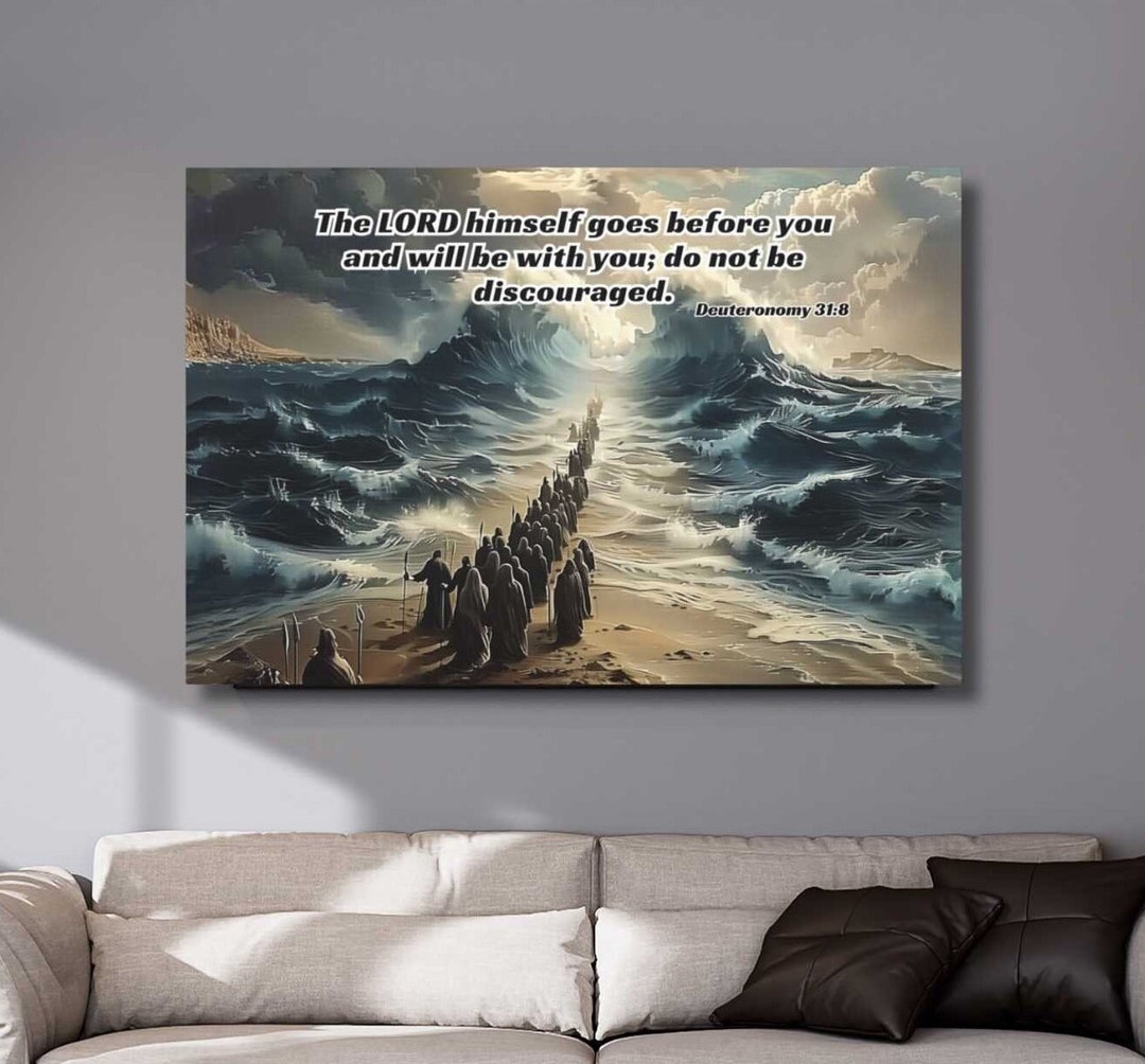 Christian Wall Art Moses Parting the Red Sea Wall Decor Vintage Bible ...
