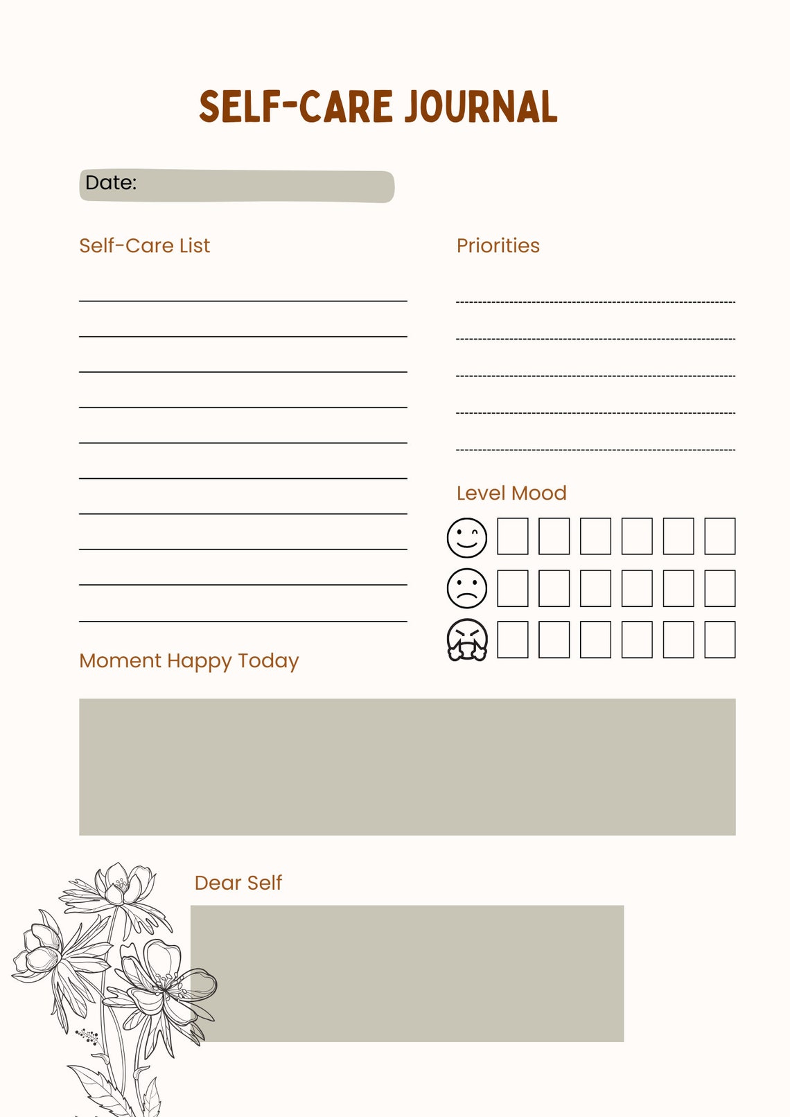 Self Care, Good Notes Journal, Digital Download Organizer, Gratitude ...