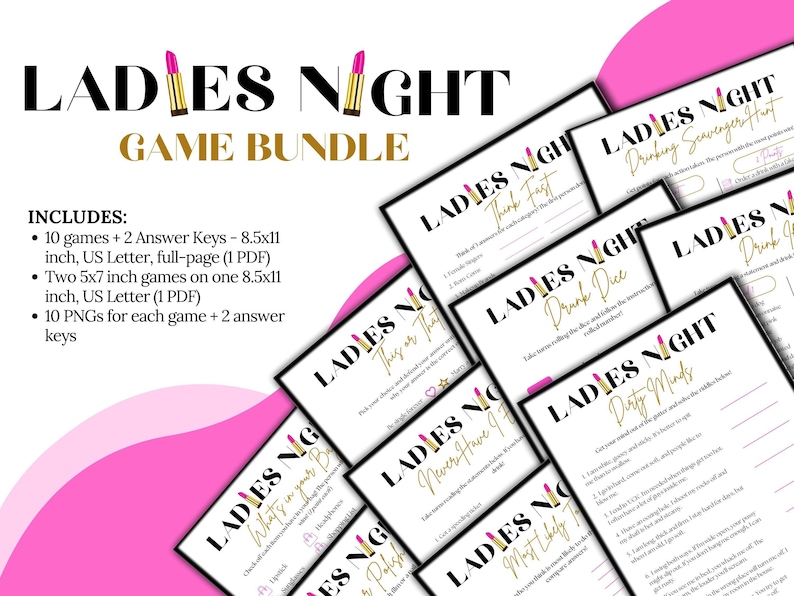 Ladies Night Game Bundle | 10 Party Games | Girl's Night Games | Adult ...