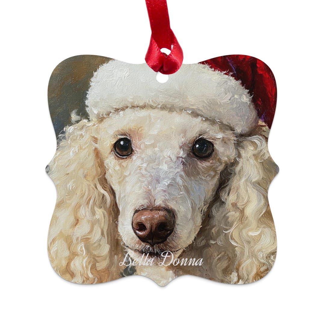 Personalized White Standard Poodle Dog Christmas Ornament, Custom Pet ...