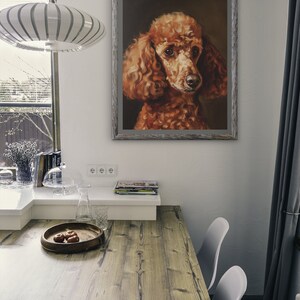 Red Miniature Poodle Art Giclée Print, Oil Painting Style - Etsy