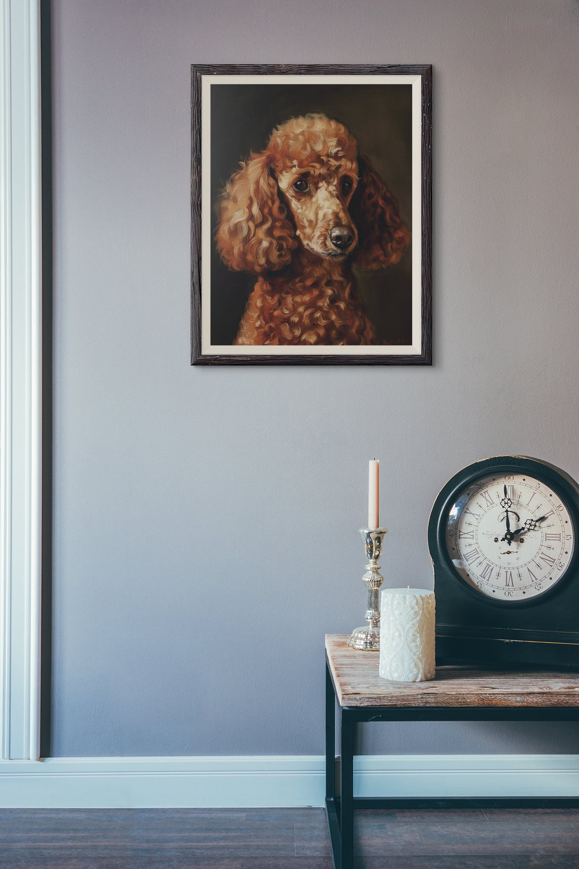 Red Miniature Poodle Art Print Giclée Oil Painting Style up to 16 X 20 ...