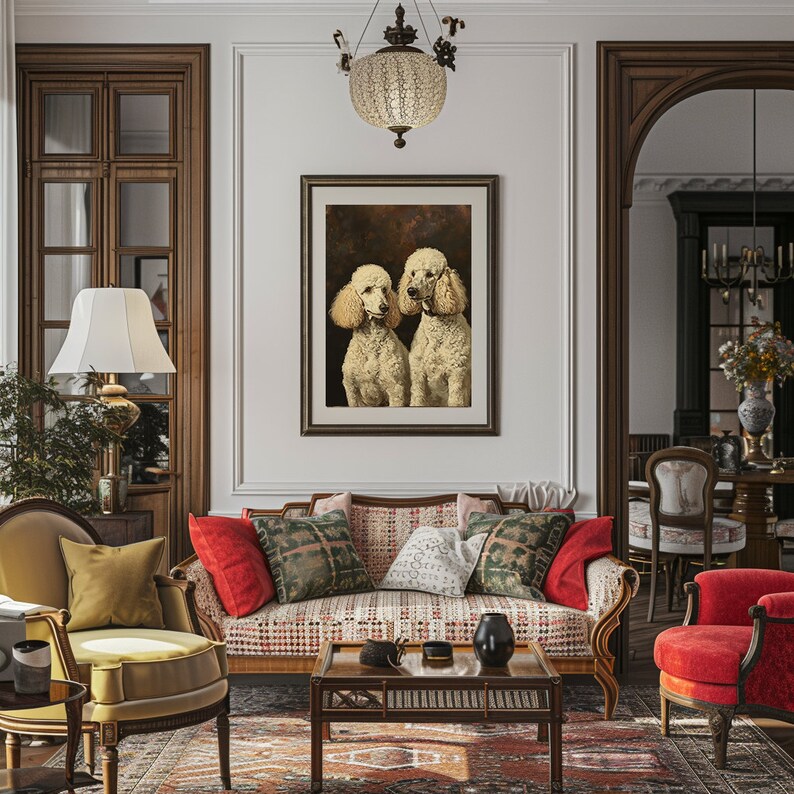 Cream Standard Poodle Giclée Print, Traditional Oil Painting Style - Etsy