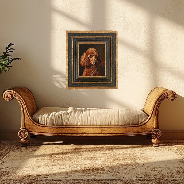 Red Miniature Poodle Art Giclée Print, Oil Painting Style - Etsy