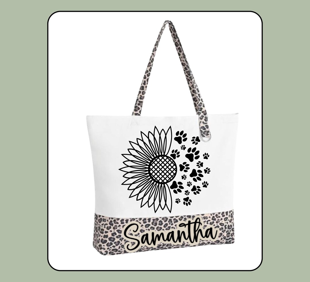 Custom Personalized Sunflower Floral Dog Cat Pet Groomer Stylist Canvas ...