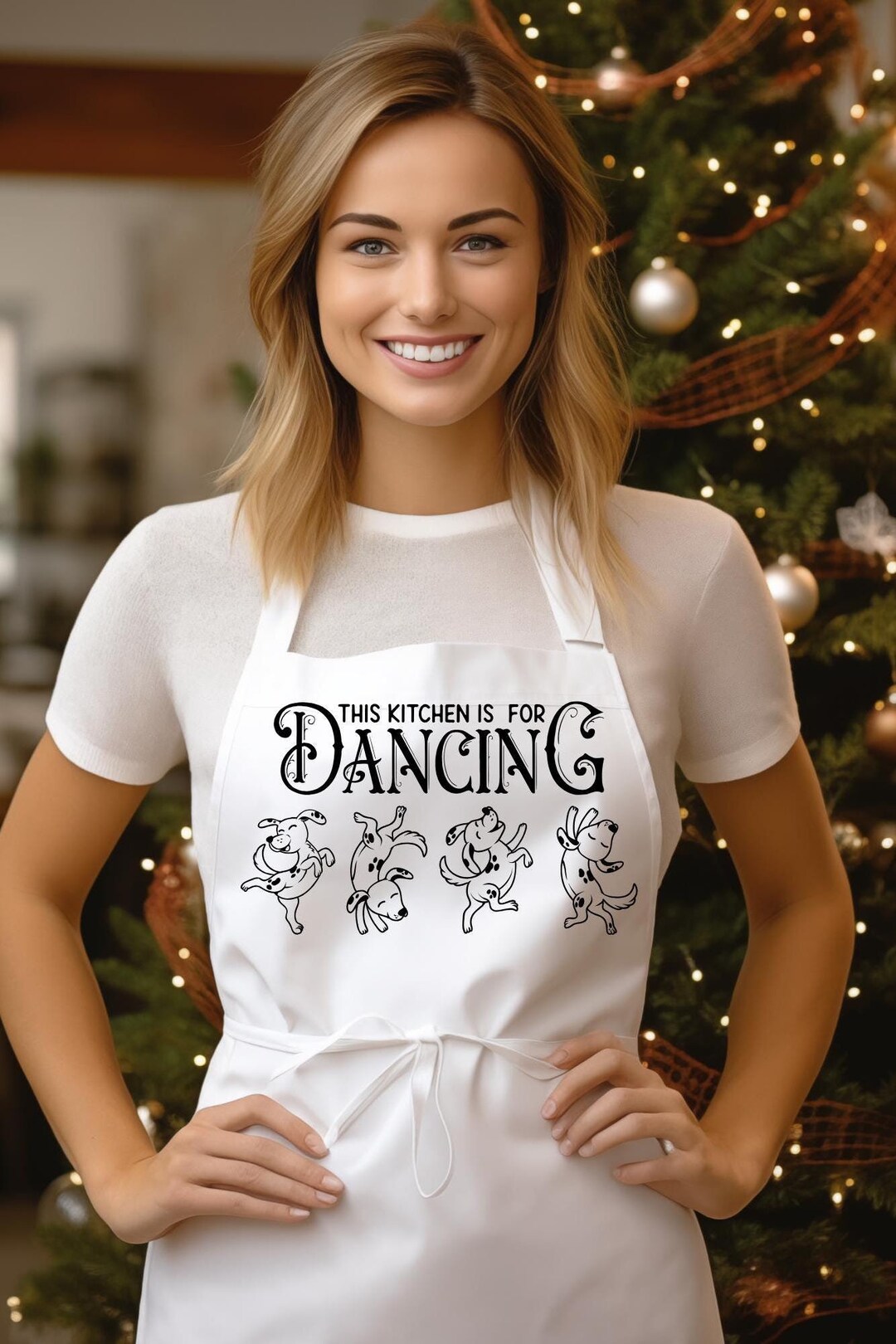 The Kitchen is for Dancing Apron/baking Womens Cute Dogs Graphic Apron ...
