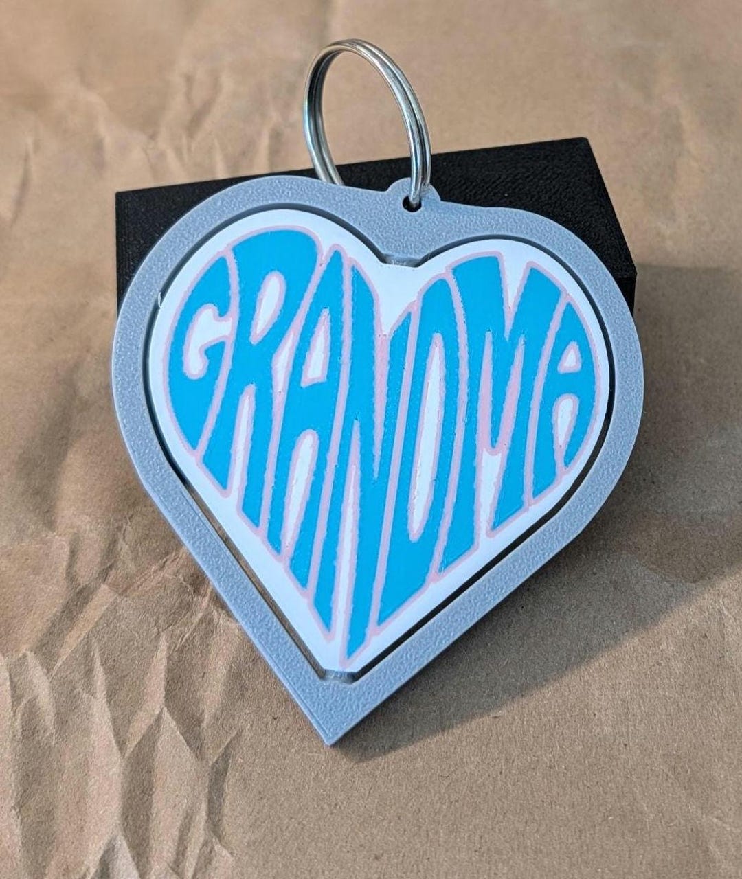 Grandma Heart Key Fob – Personalized Key Chain + Fun Fidget Feature! - Etsy