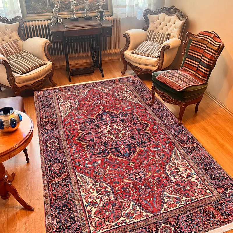 Red Rug Accents Persian - Etsy UK