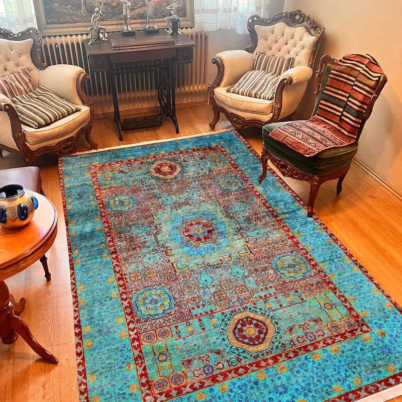 Turquoise Rug - Etsy