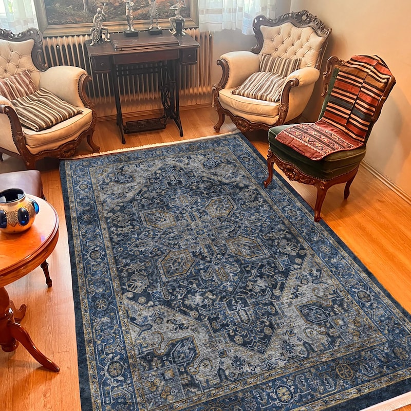 Persian Blue Rug - Etsy