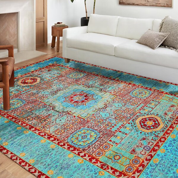 Turquoise Rug - Etsy