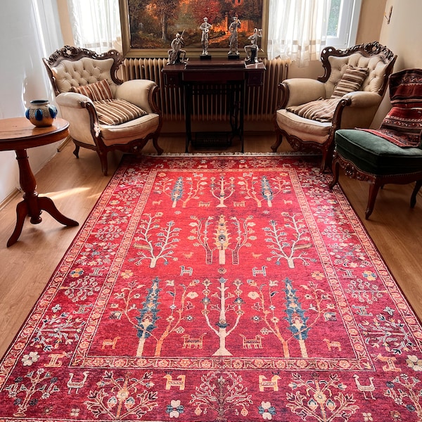 Red Persian Rug - Etsy