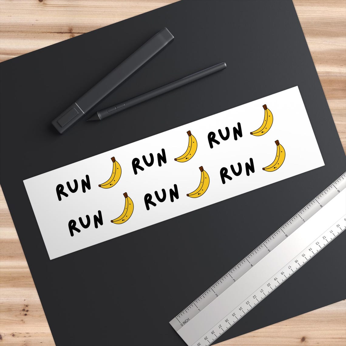 Banana Run Bumper Stickers for Fun Road Trips & Fitness Enthusiasts ...