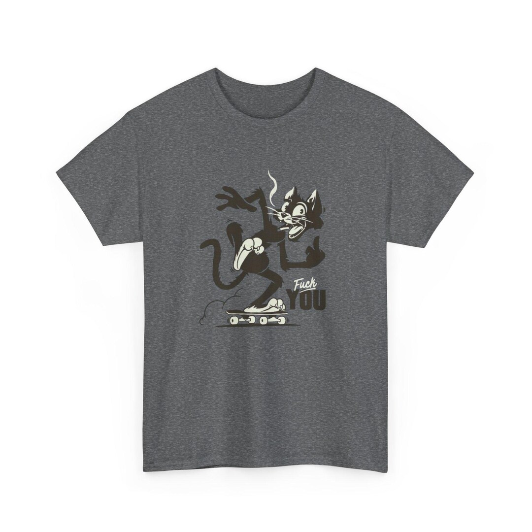 Funny Cat Middle Finger T-shirt, Rude Cat Tee, Sarcastic Kitty Shirt ...