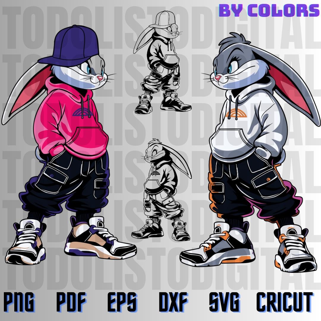 Vectorized Bad Rabbit Cartoon Package, Designs for Prints or Stickers ...