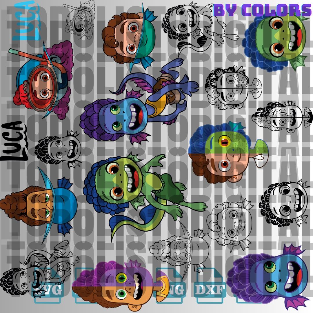 Vectorized Cartoon Package, Designs for Prints or Stickers in Png, Pdf ...