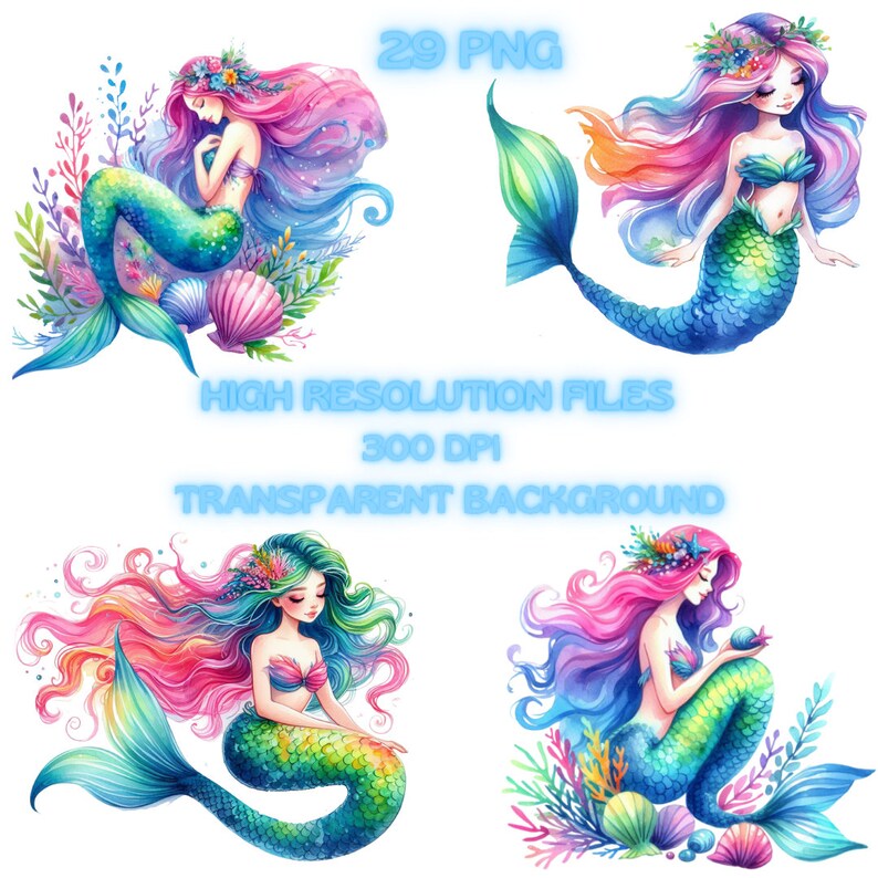 Watercolor Little Sea Animals Collection Clipart, 29 PNG Clipart, Cute ...