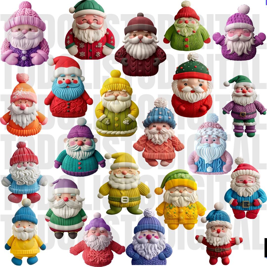 Santa Claus Package in Png Format, Beautiful Digital Designs of Santa ...