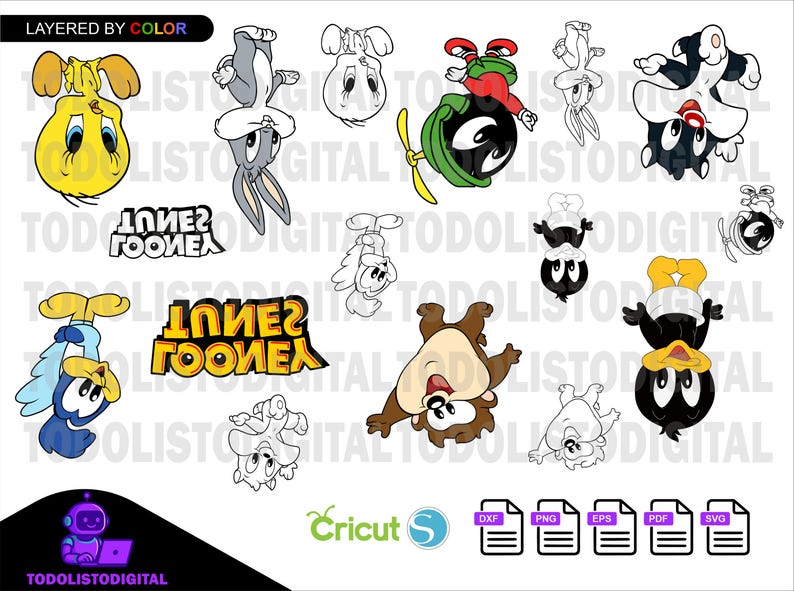 Adorable Little Looney Tunes Bundle | SVG, EPS, PDF, PNG, and DXF Files ...