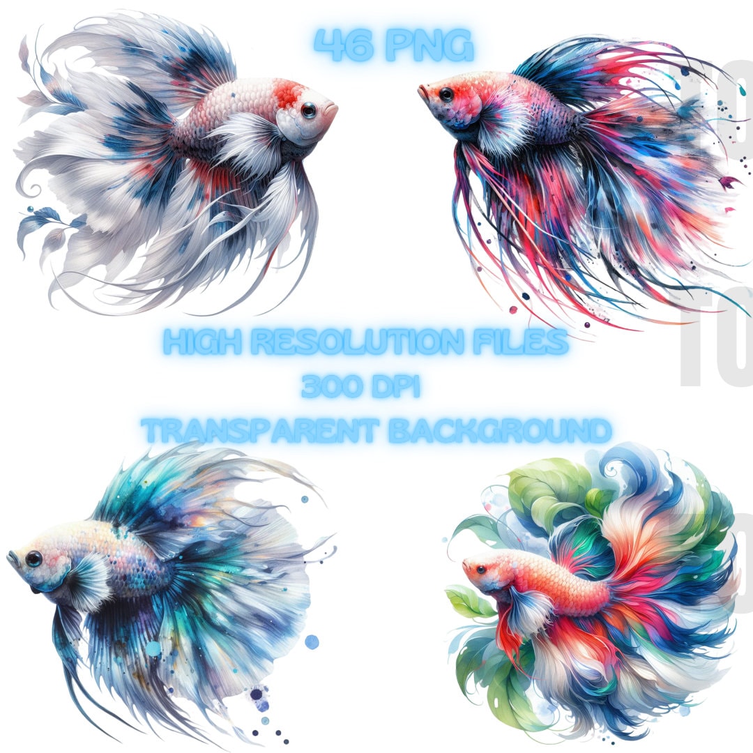 Watercolor Little Sea Animals Collection Clipart, 46 PNG Cliparts, Cute ...