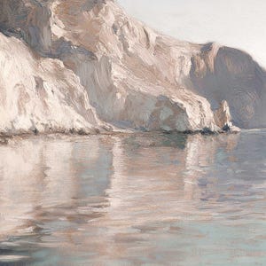 Neutral Coastal Frame Tv Art, Pastel Tv Art, Tranquil Seascape Painting ...