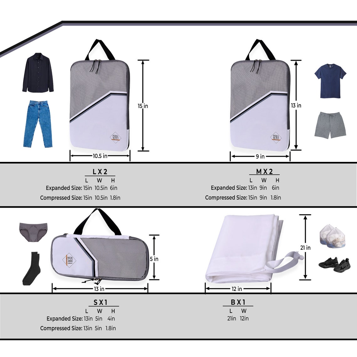 GEMA ORGANIZERS Compression Packing Cubes Travel Essentials - Etsy
