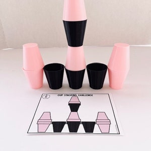 Dynamic Cup Stacking Set With Educational Task Cards for Preschool and ...