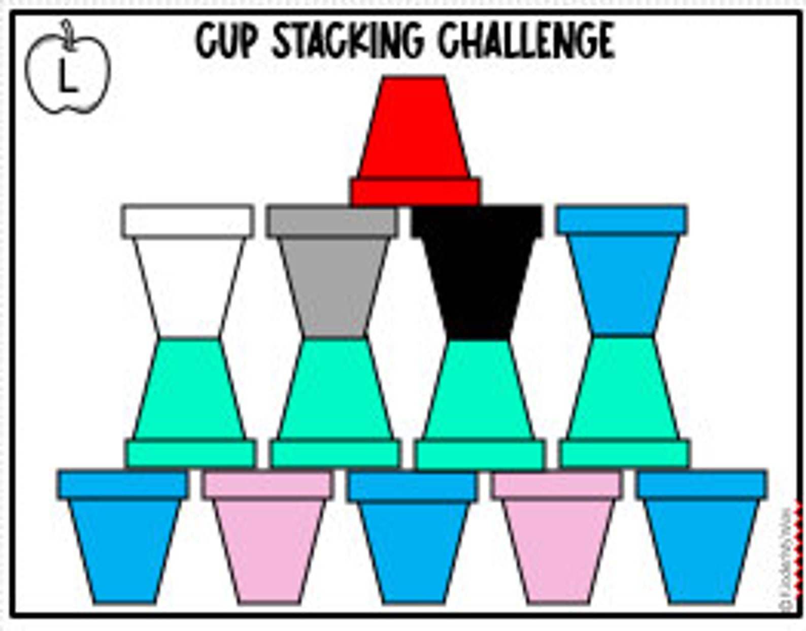 Dynamic Cup Stacking Set With Educational Task Cards for Preschool and ...