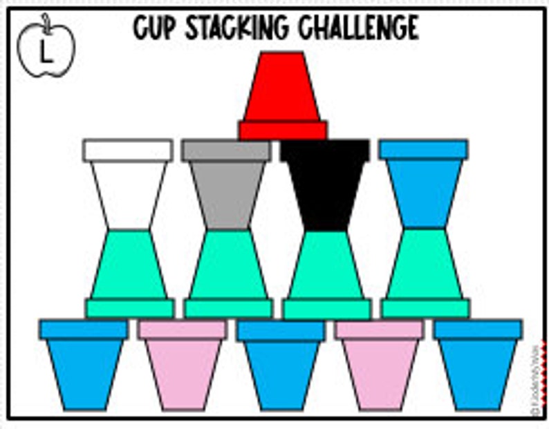 Dynamic Cup Stacking Set With Educational Task Cards for Preschool and ...
