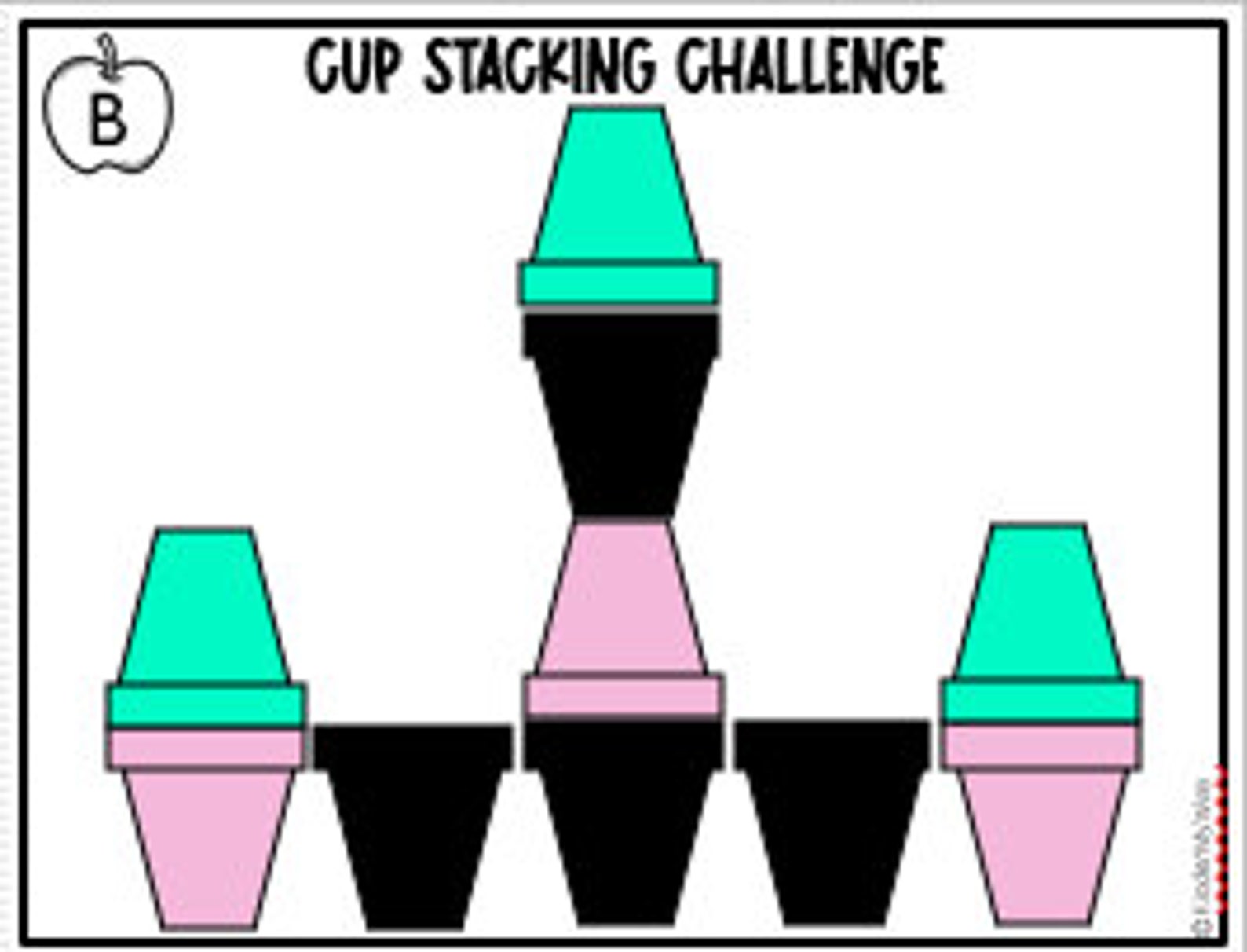 Dynamic Cup Stacking Set With Educational Task Cards for Preschool and ...