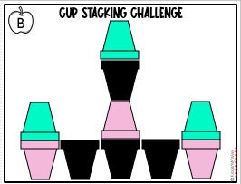 Dynamic Cup Stacking Set With Educational Task Cards for Preschool and ...