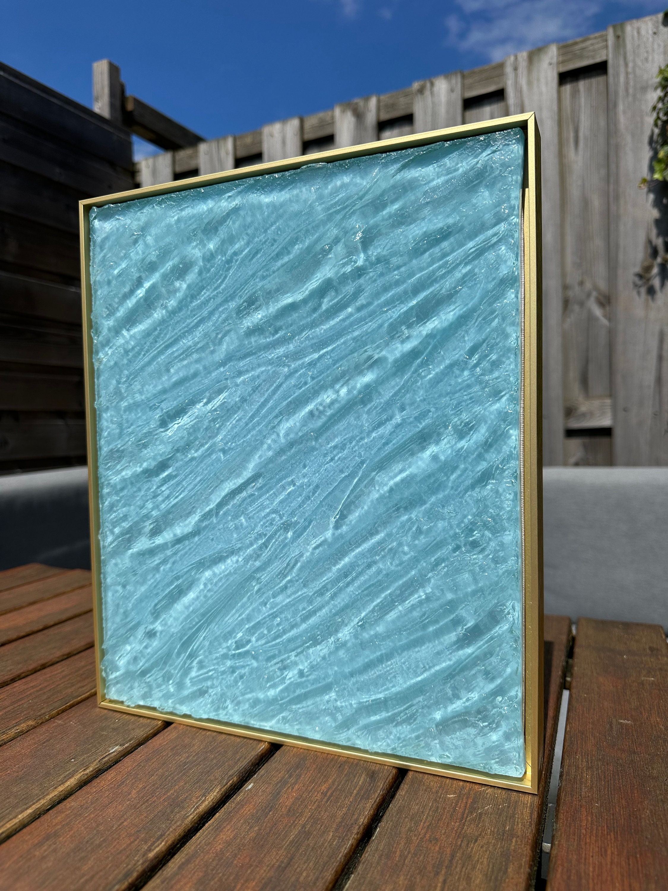 Resin Water Art - Light Blue Waves - Etsy