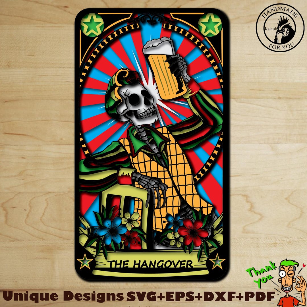 Hangover Tarot Card SVG Skeleton Mandala (digital Download) - Etsy