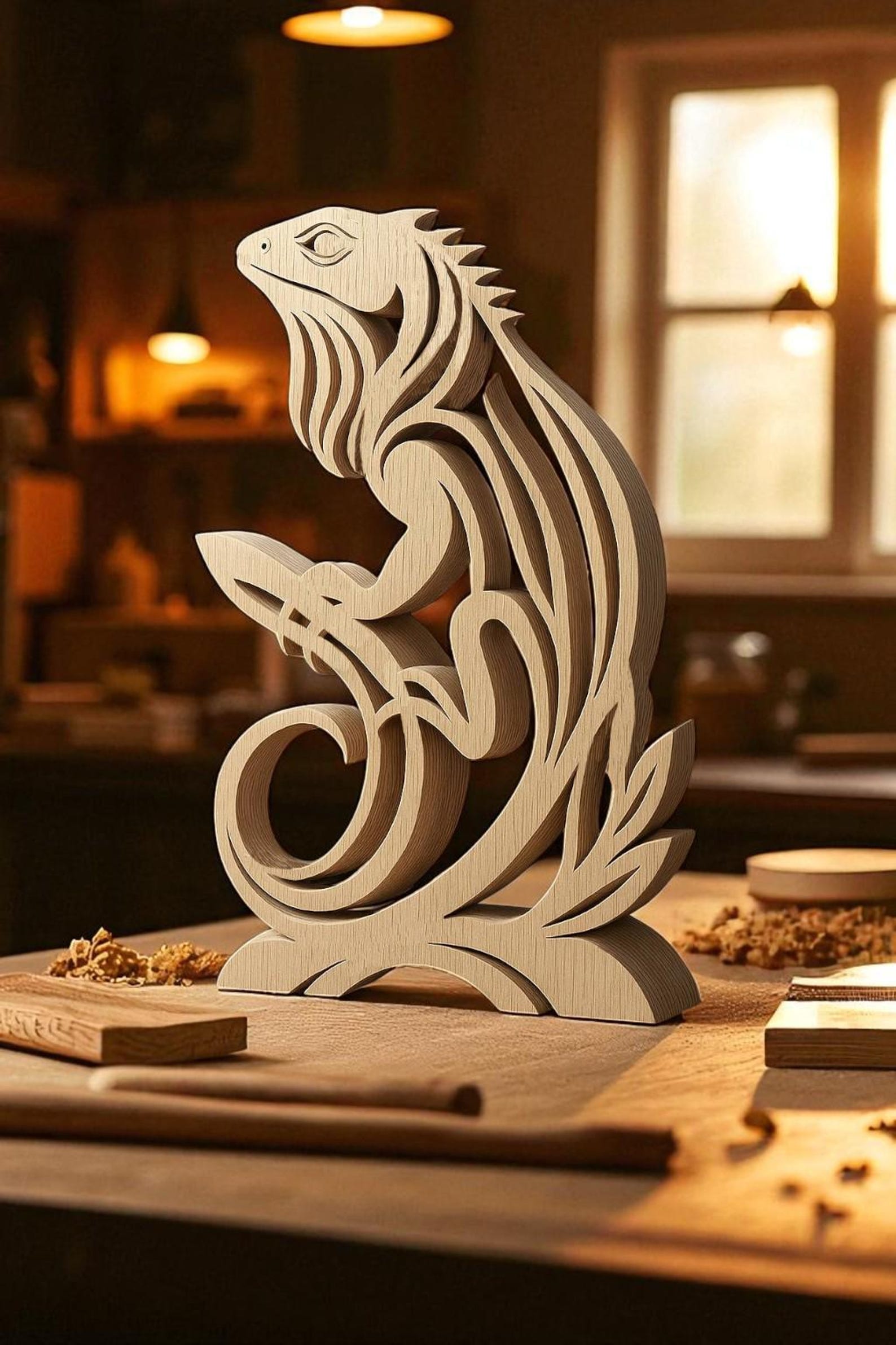 Laser Cut Wooden Iguana Art, Rustic Home Decor (digital Download) - Etsy